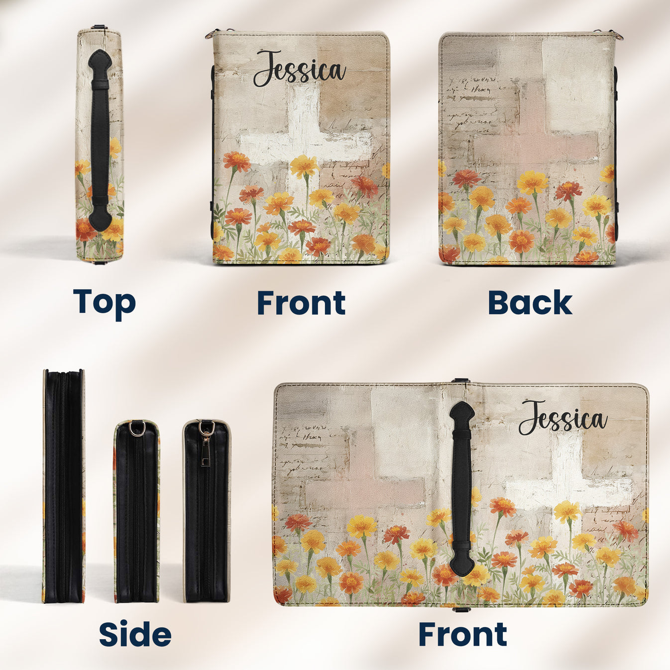 Watercolor Birth Flower Cross Prayer Journal For Her - Personalized Bi ...