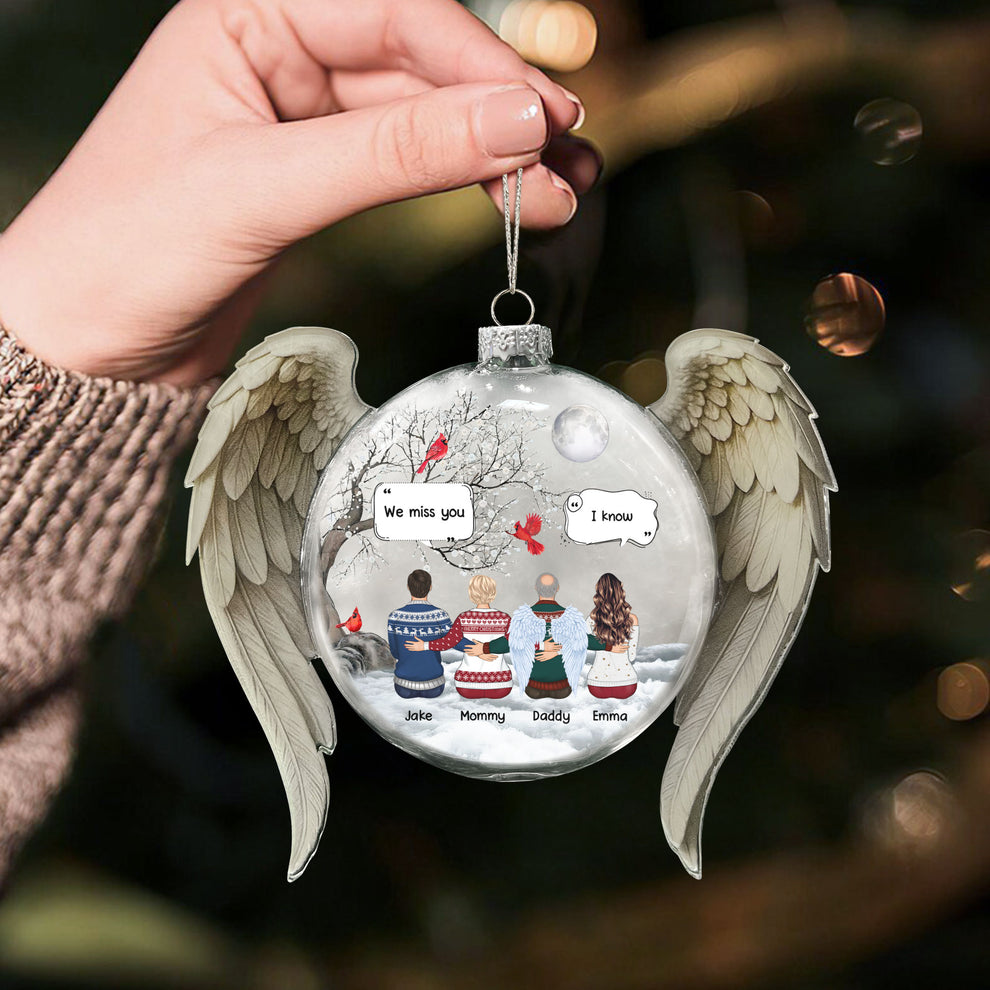 We Miss You Memorial Christmas Ornament - Personalized Memorial Glass ...