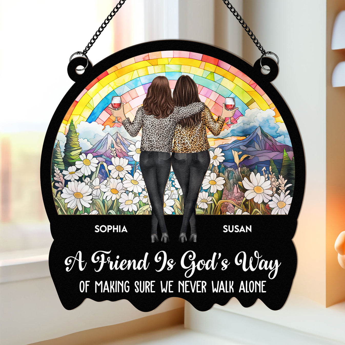 We Never Walk Alone - Personalized Window Hanging Suncatcher Ornament ...