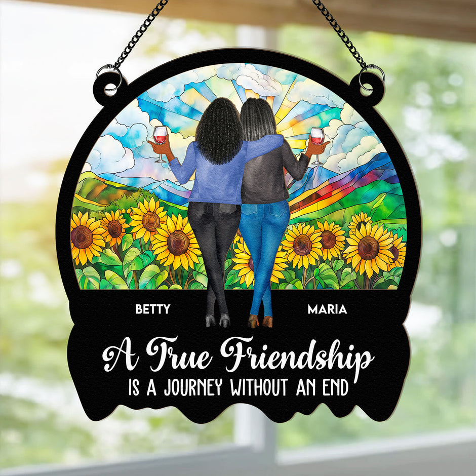 We Never Walk Alone - Personalized Window Hanging Suncatcher Ornament ...