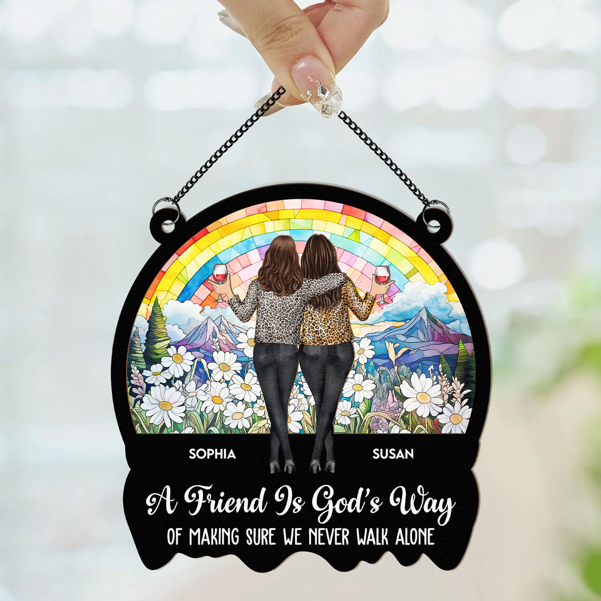 We Never Walk Alone - Personalized Window Hanging Suncatcher Ornament ...