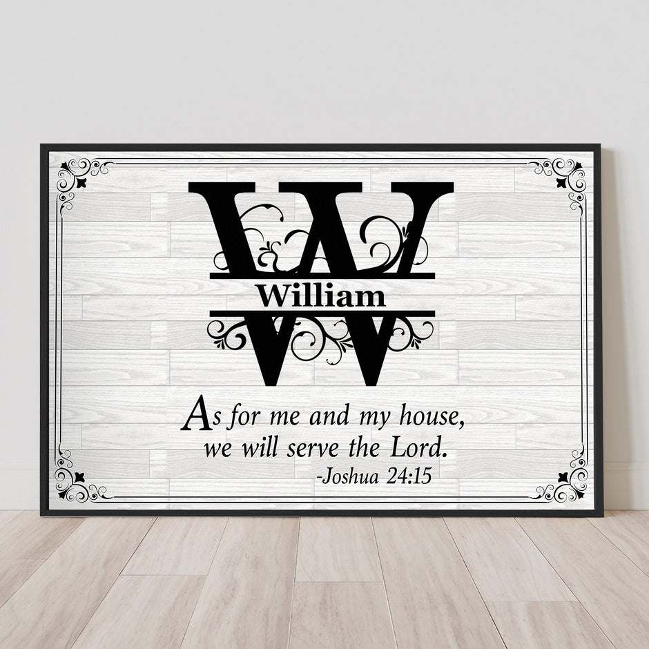 We Will Serve The Lord With Initials Of Family Name - Personalized Pos ...