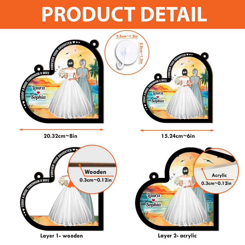 Wedding Gift For Mom Today A Bride - Personalized Window Hanging ...