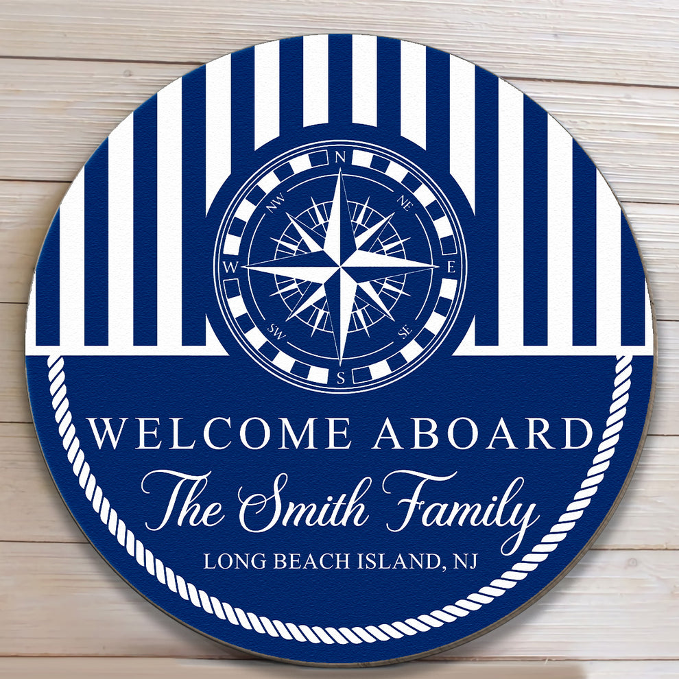 Welcome Aboard - Personalized Wood Sign – Macorner