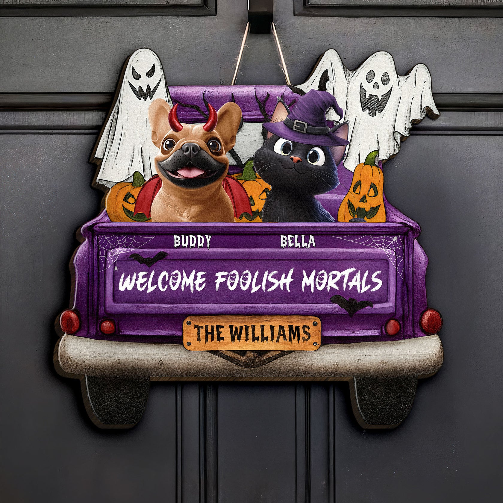 Welcome Foolish Mortals - Personalized Wood Sign – Macorner