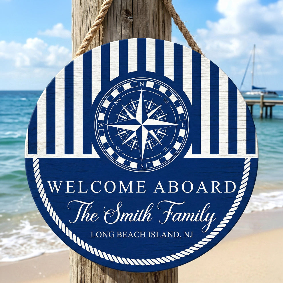 Welcome Aboard - Personalized Wood Sign – Macorner