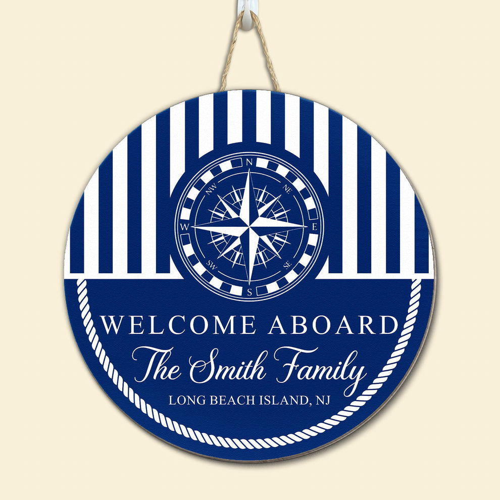 Welcome Aboard - Personalized Wood Sign – Macorner