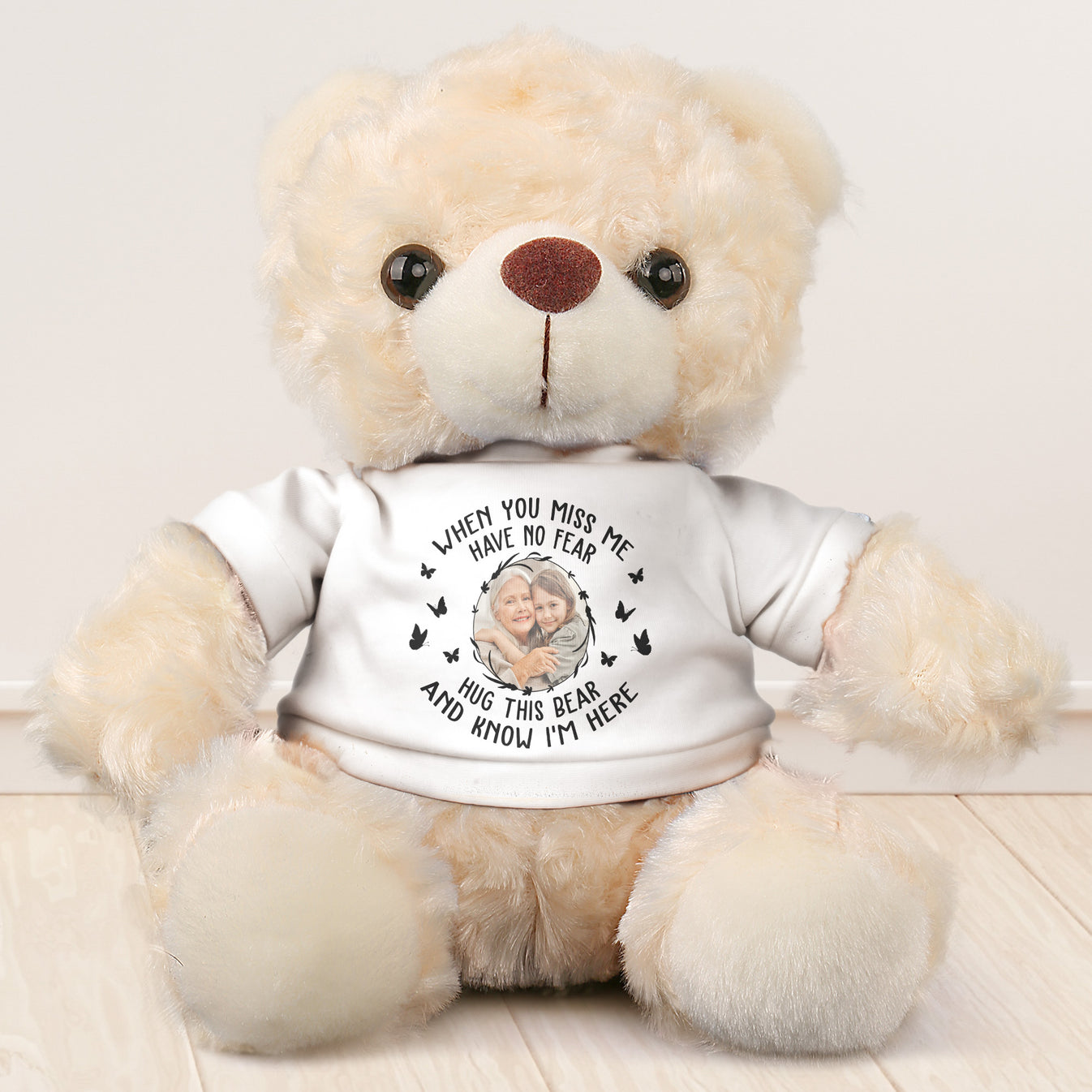 When You Miss Me Hug This Bear - Teddy Bear With Personalized Photo ...