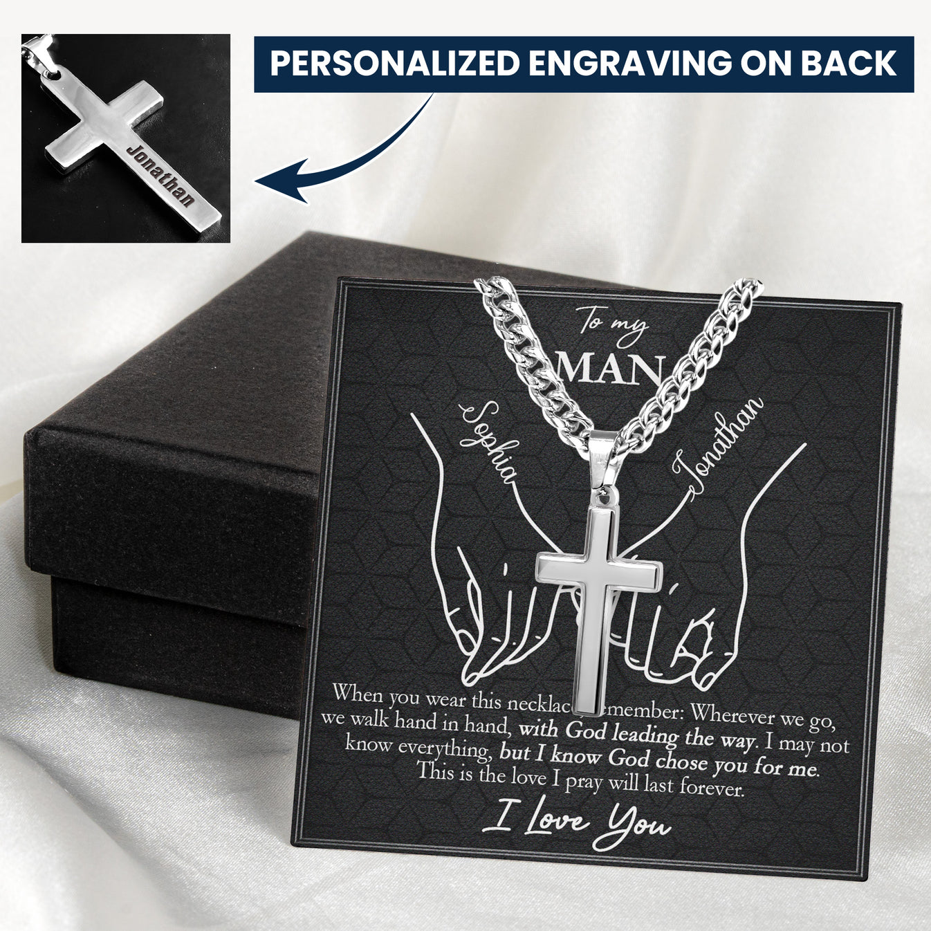 With God Leading Our Forever Journey Gift For Him - Personalized Cross ...