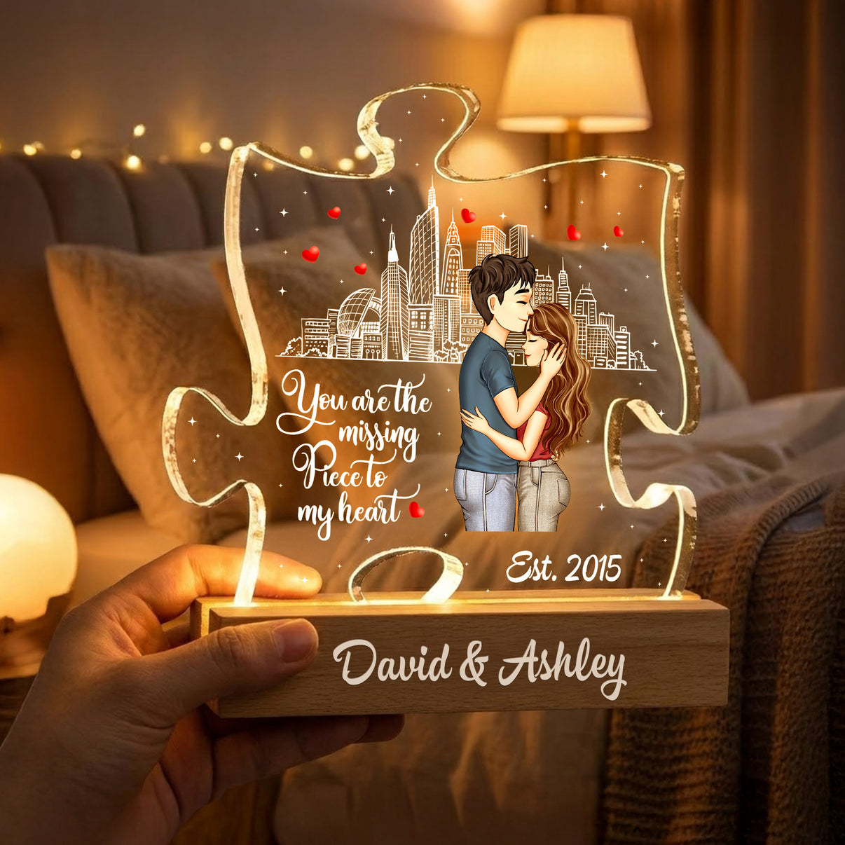 You Are The Missing Piece To My Heart New Version - Personalized LED ...