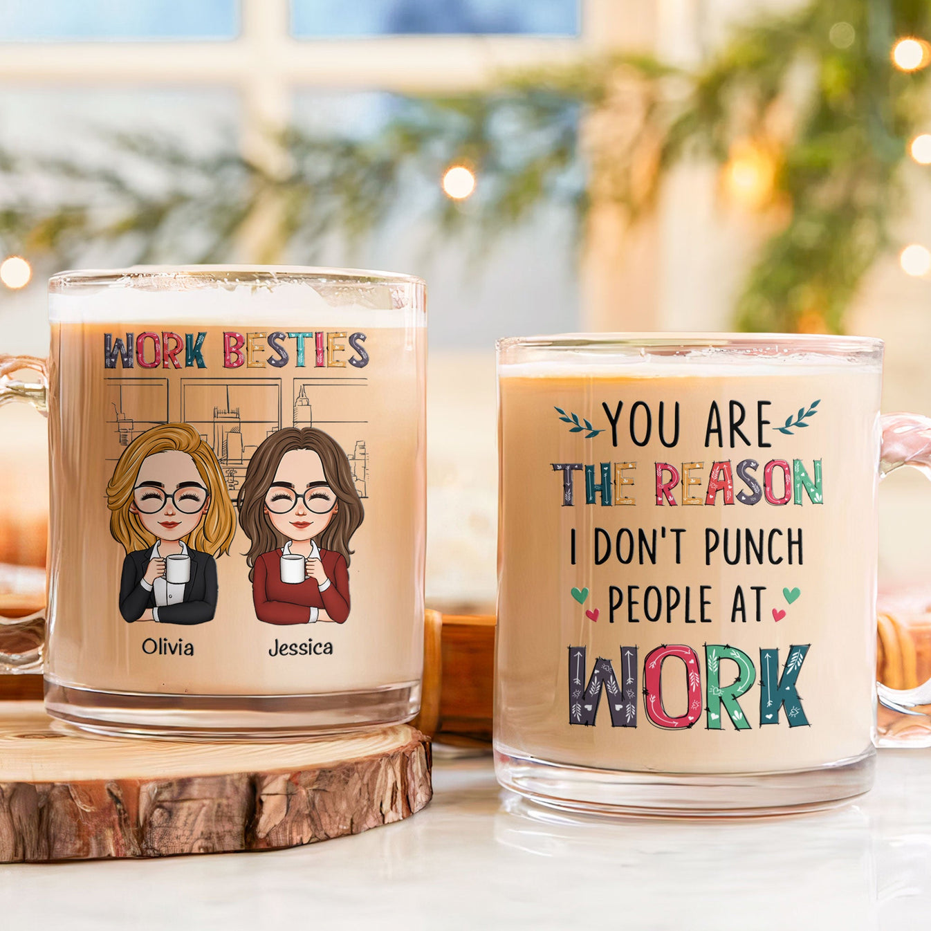 You Are The Reason I Don't Punch People At Work - Personalized Glass M ...