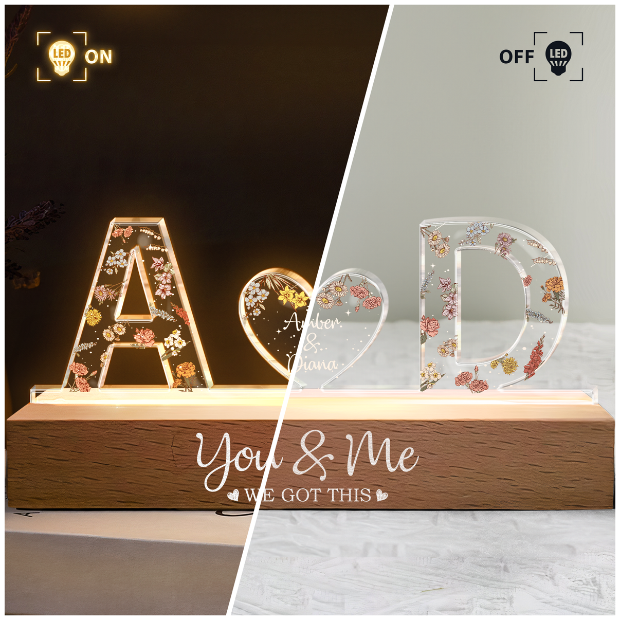 You & Me We Got This Custom Name - Personalized LED Night Light – Macorner