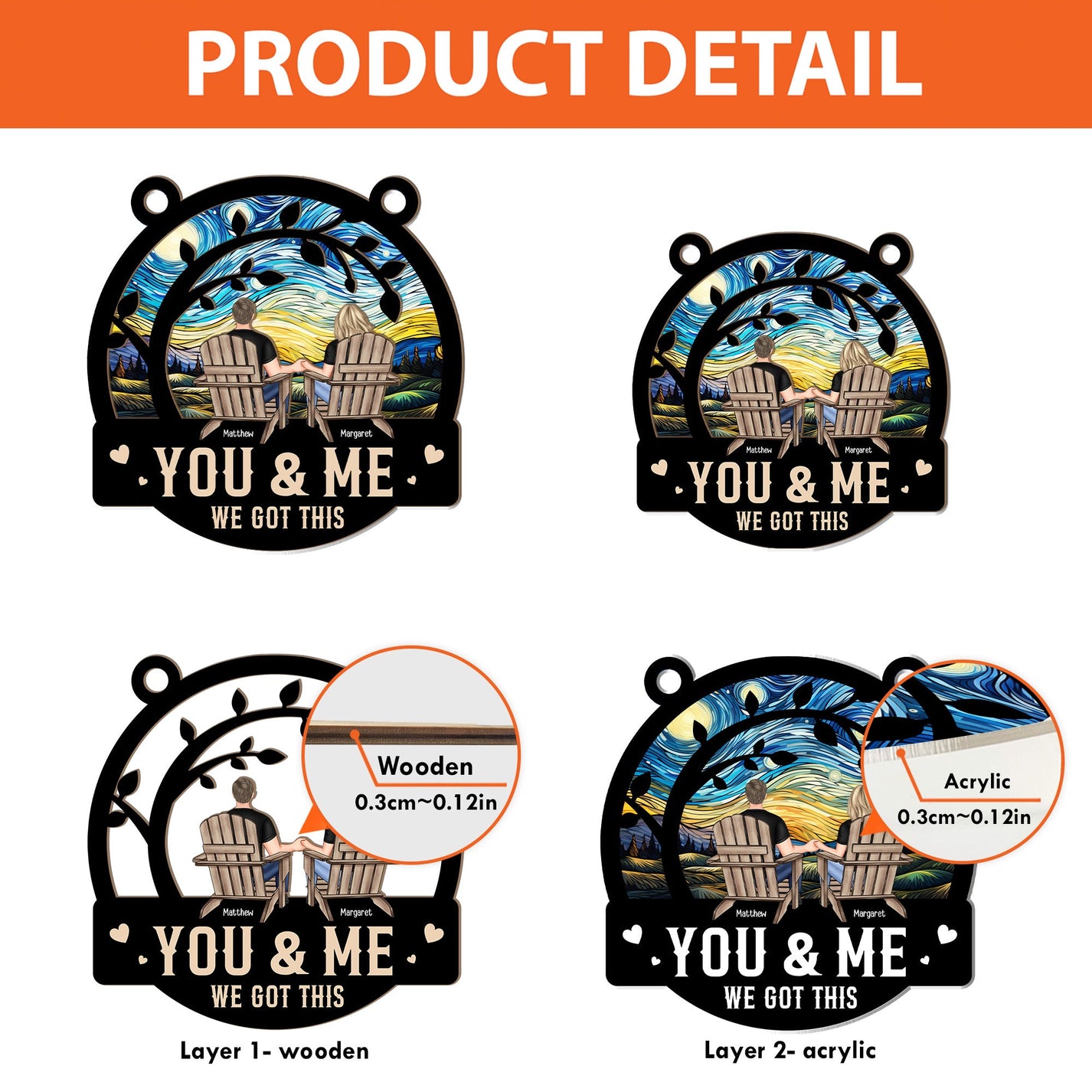 You & Me We Got This - Personalized Window Hanging Suncatcher Ornament ...