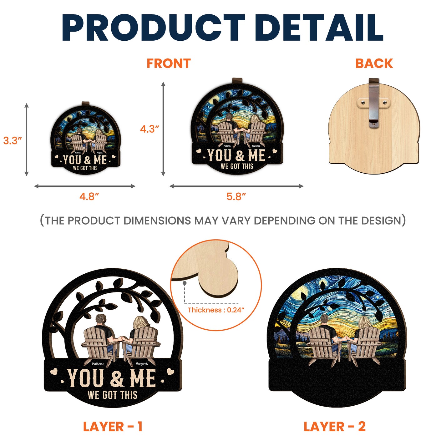 You & Me We Got This - Personalized Wooden Car Visor Clip – Macorner