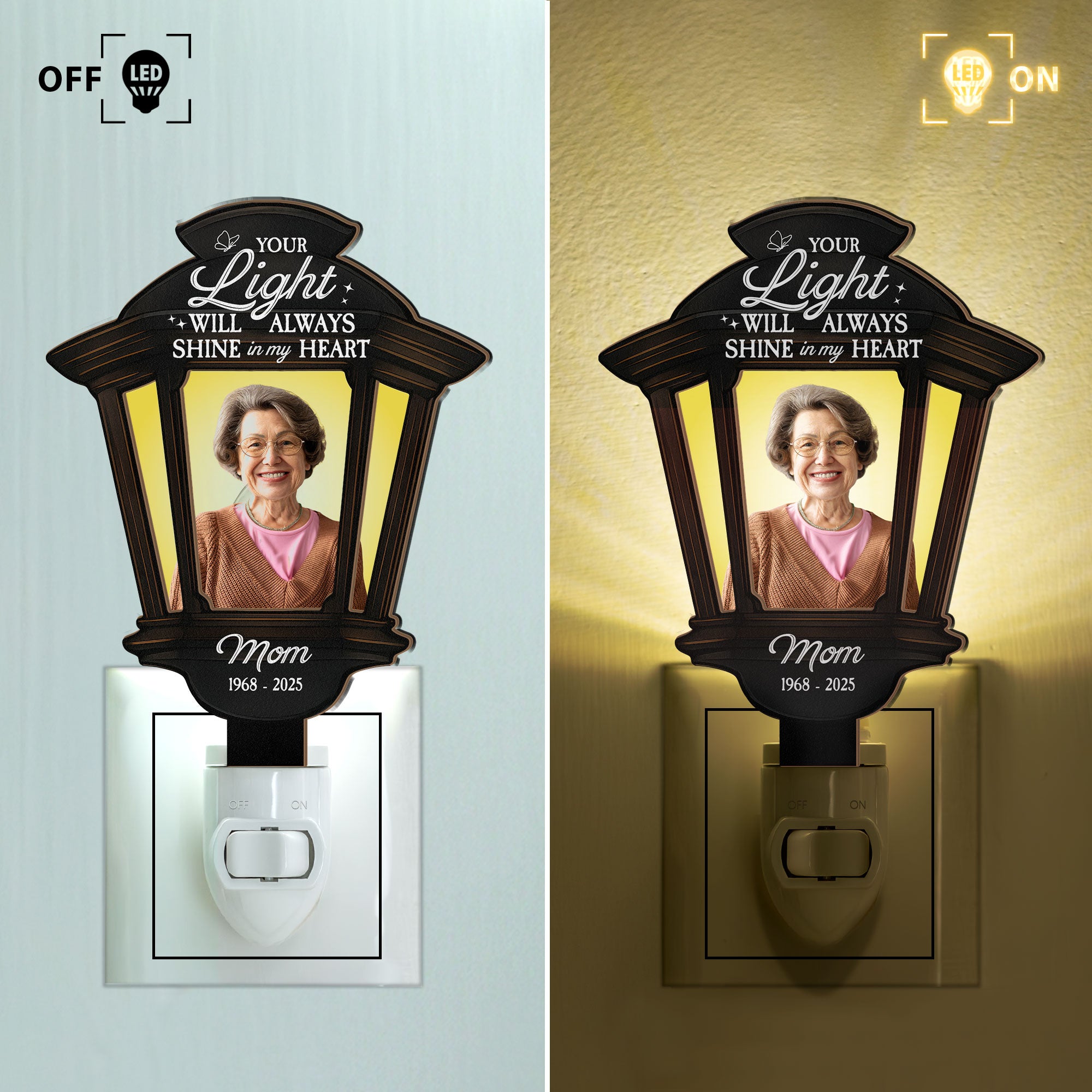 Your Light Always Shine - Personalized Photo Wood And Acrylic Night ...