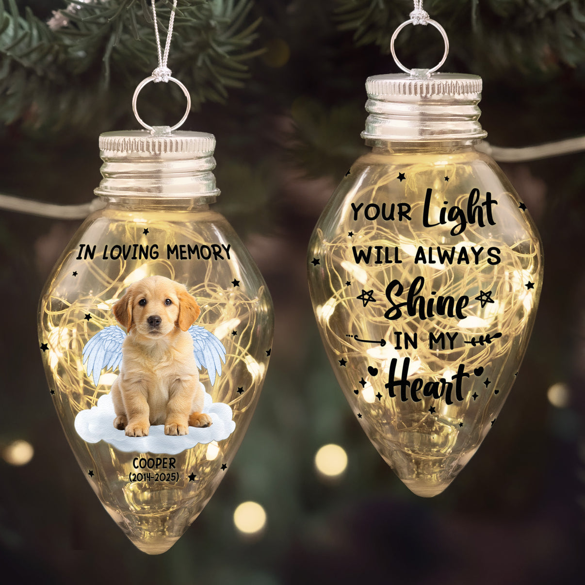 Your Light Will Always Shine In My Heart Pet Memorial - Personalized ...