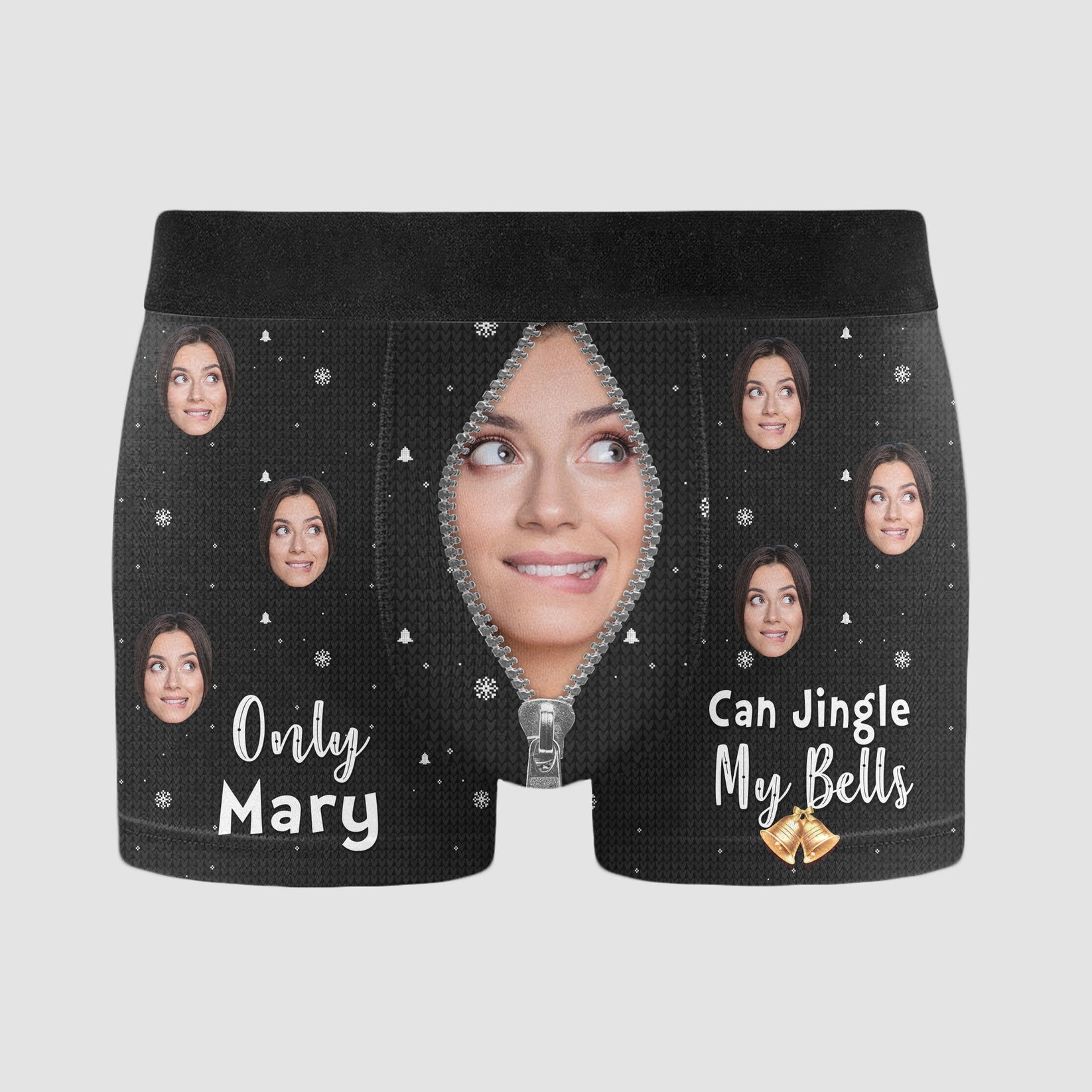 Only Wife Can Jingle My Bells - Personalized Photo Men's Boxer Briefs ...