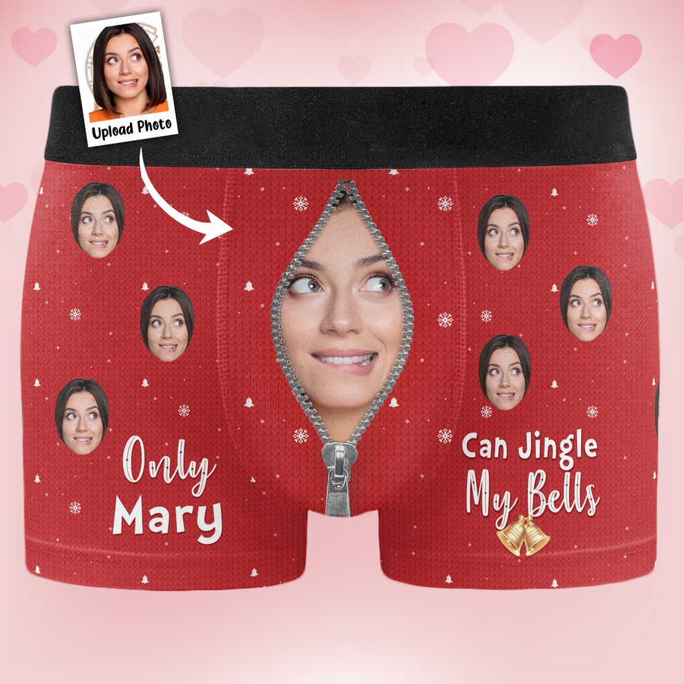 Only Wife Can Jingle My Bells - Personalized Photo Men's Boxer Briefs ...