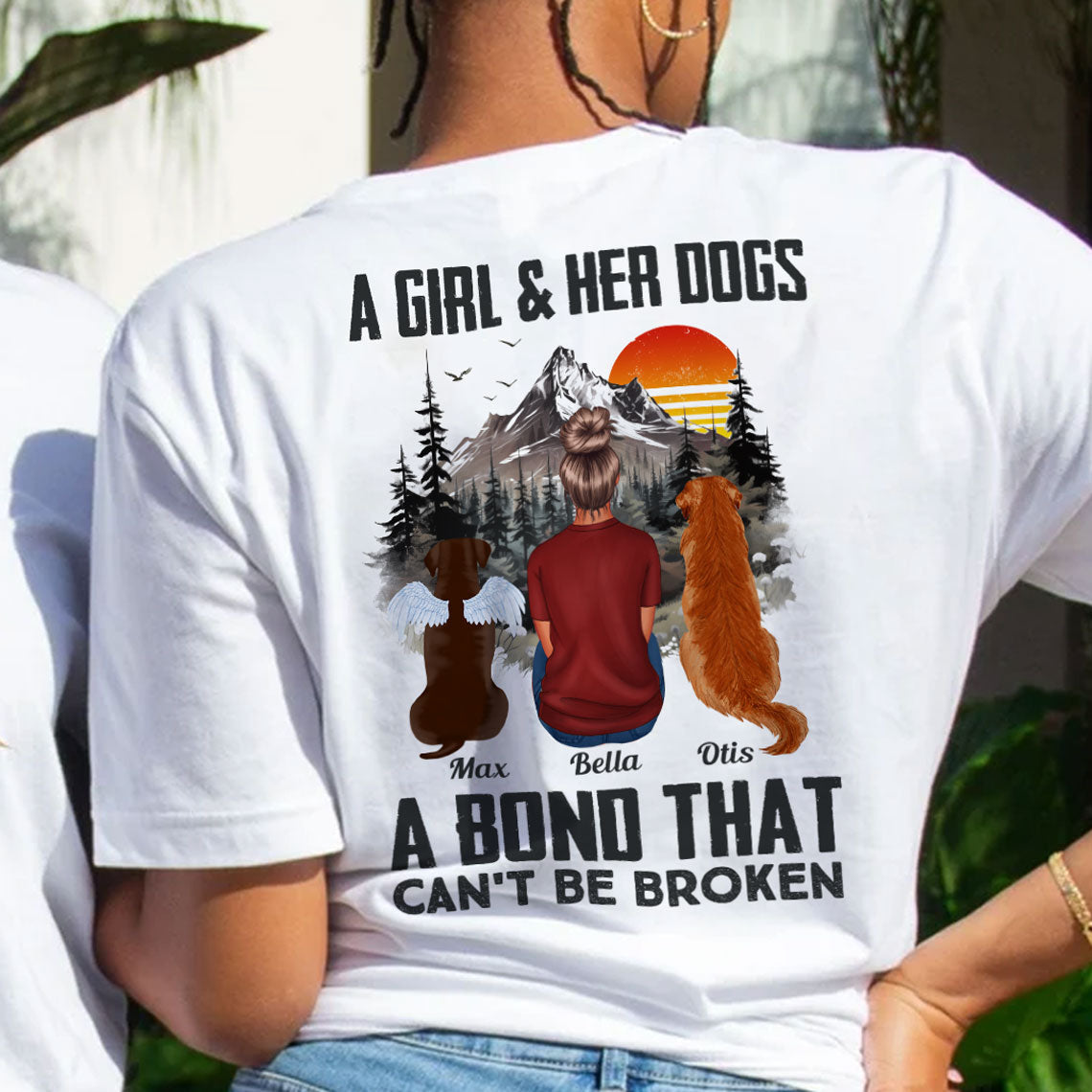 A Bond Between A Girl & Her Dog - Personalized Back Printed Shirt ...