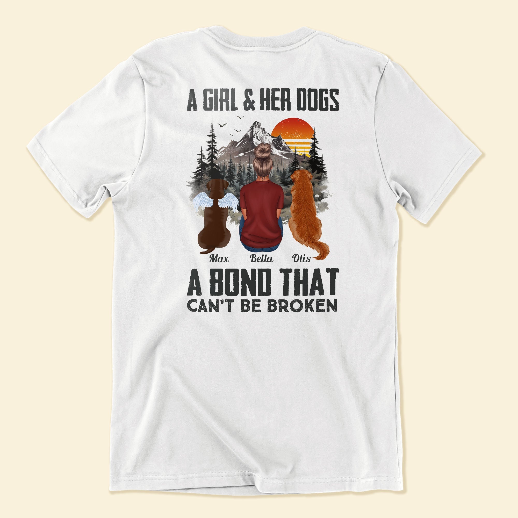 A Bond Between A Girl & Her Dog - Personalized Back Printed Shirt ...