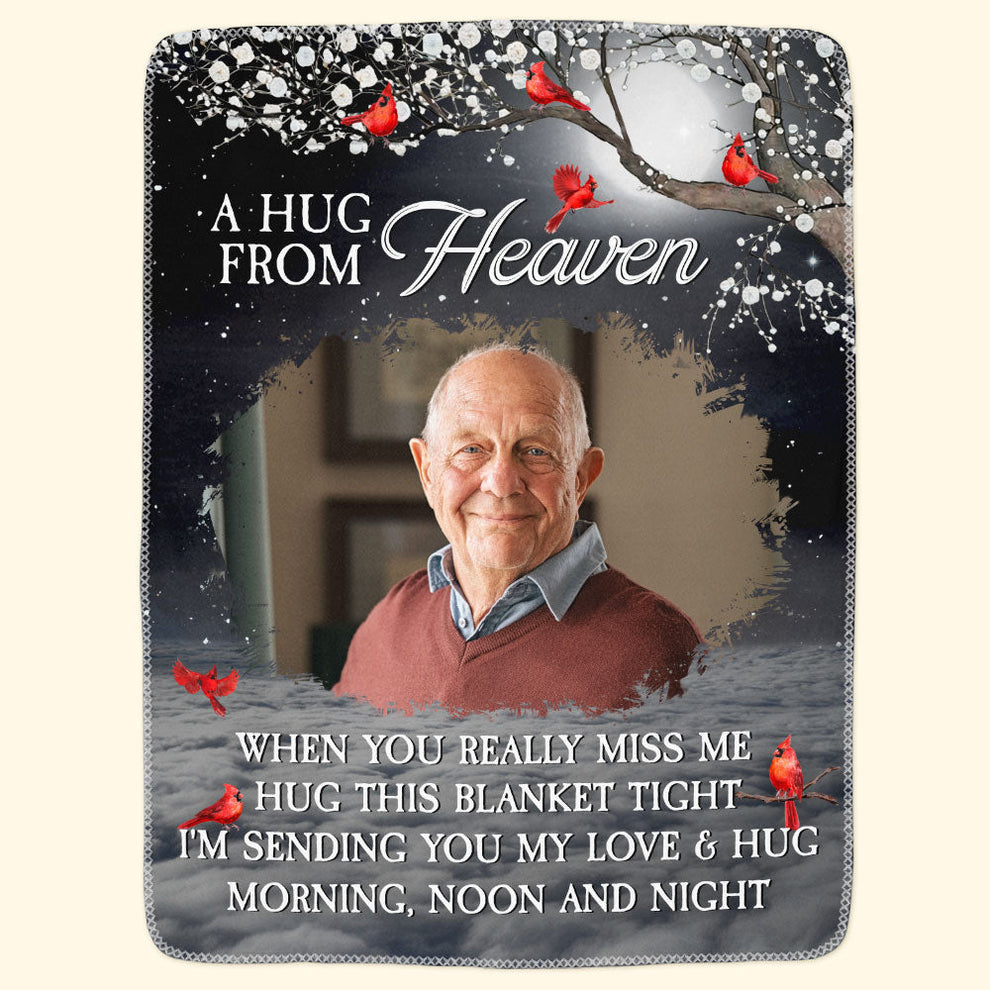 A Hug From Heaven - Personalized Memory Photo Blanket – Macorner