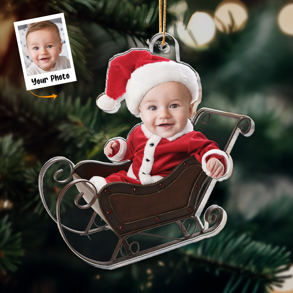 Adorable Newborn Baby - Personalized Babys Photo First Christmas ...