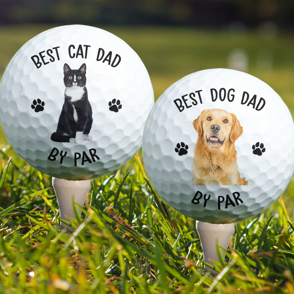 Best Dog Dad By Par Gift For Dog, Cat Dad - Personalized Photo Golf ...