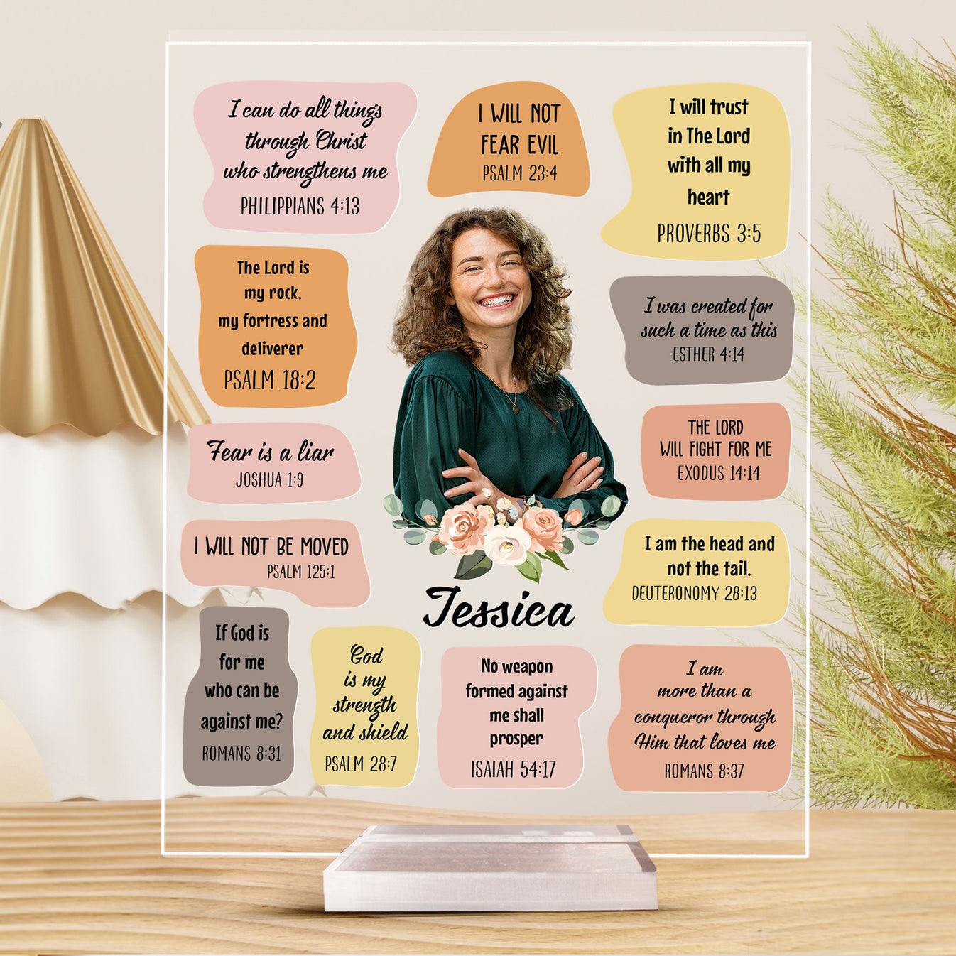 Christian Bible Verse Affirmations - Personalized Acrylic Photo Plaque Christmas Gift For ...