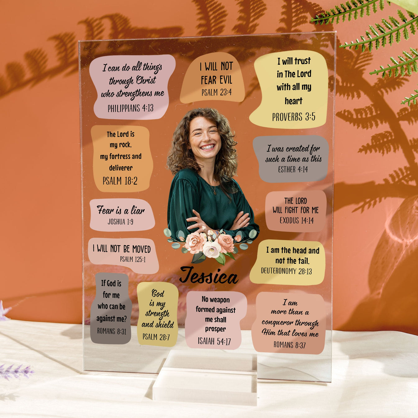 Christian Bible Verse Affirmations - Personalized Acrylic Photo Plaque Christmas Gift For ...