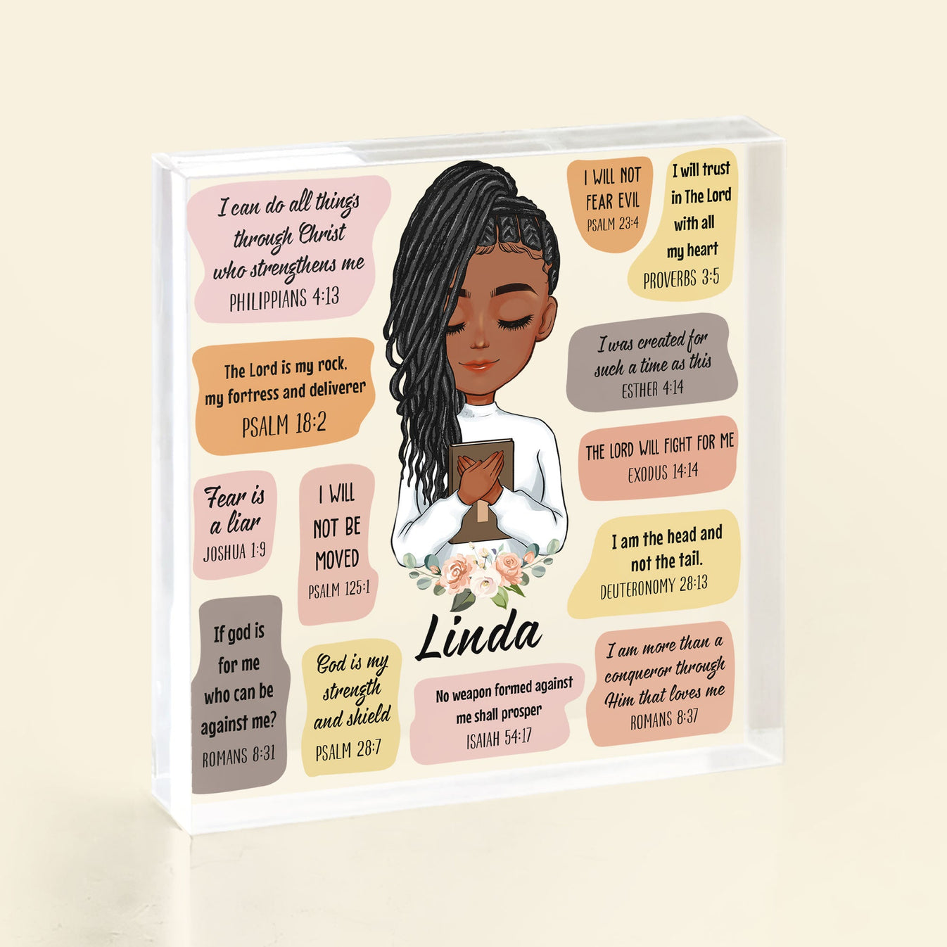 Christian Bible Verse Affirmations - Personalized Custom Square-Shaped Acrylic Plaque – Macorner