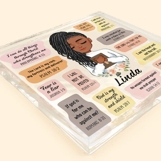 Christian Bible Verse Affirmations - Personalized Custom Square-Shaped ...