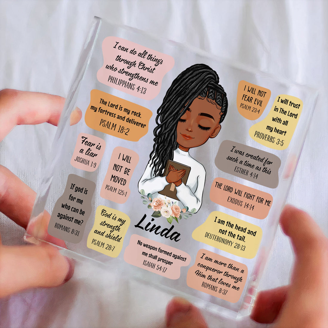 Christian Bible Verse Affirmations - Personalized Custom Square-Shaped Acrylic Plaque – Macorner