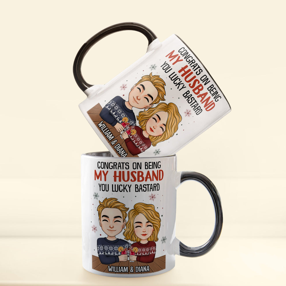 Congrats On Being My Husband - Personalized Accent Mug – Macorner