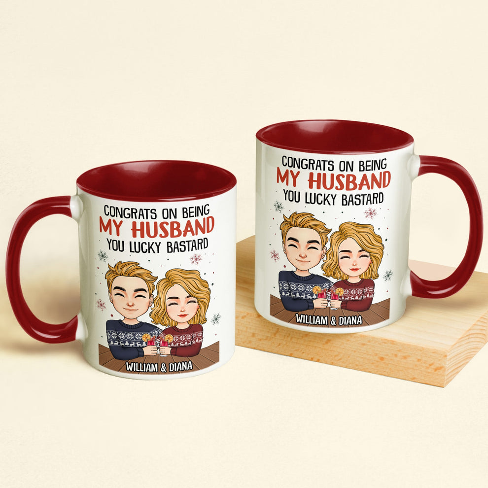 Congrats On Being My Husband - Personalized Accent Mug – Macorner