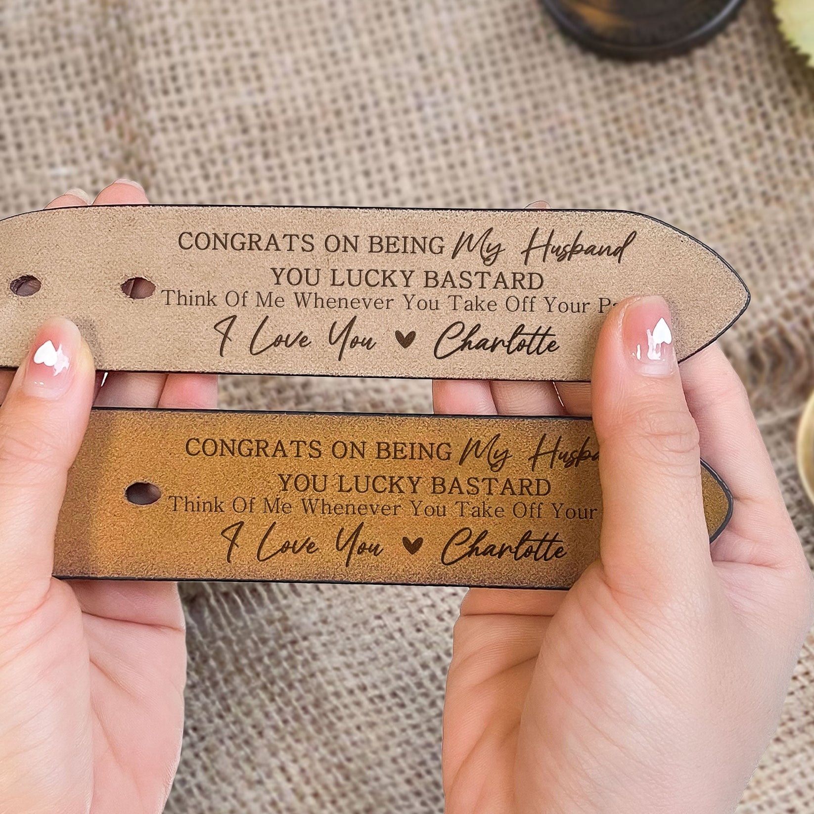 Congrats On Being My Husband You Lucky Bastard - Personalized Engraved ...