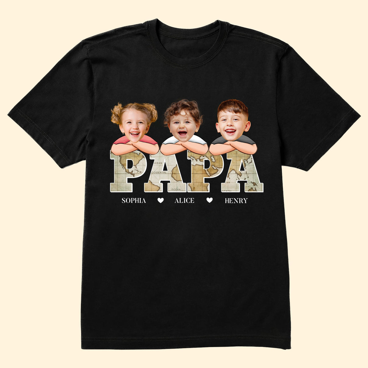Custom Kid Face Papa - Personalized Photo Shirt – Macorner