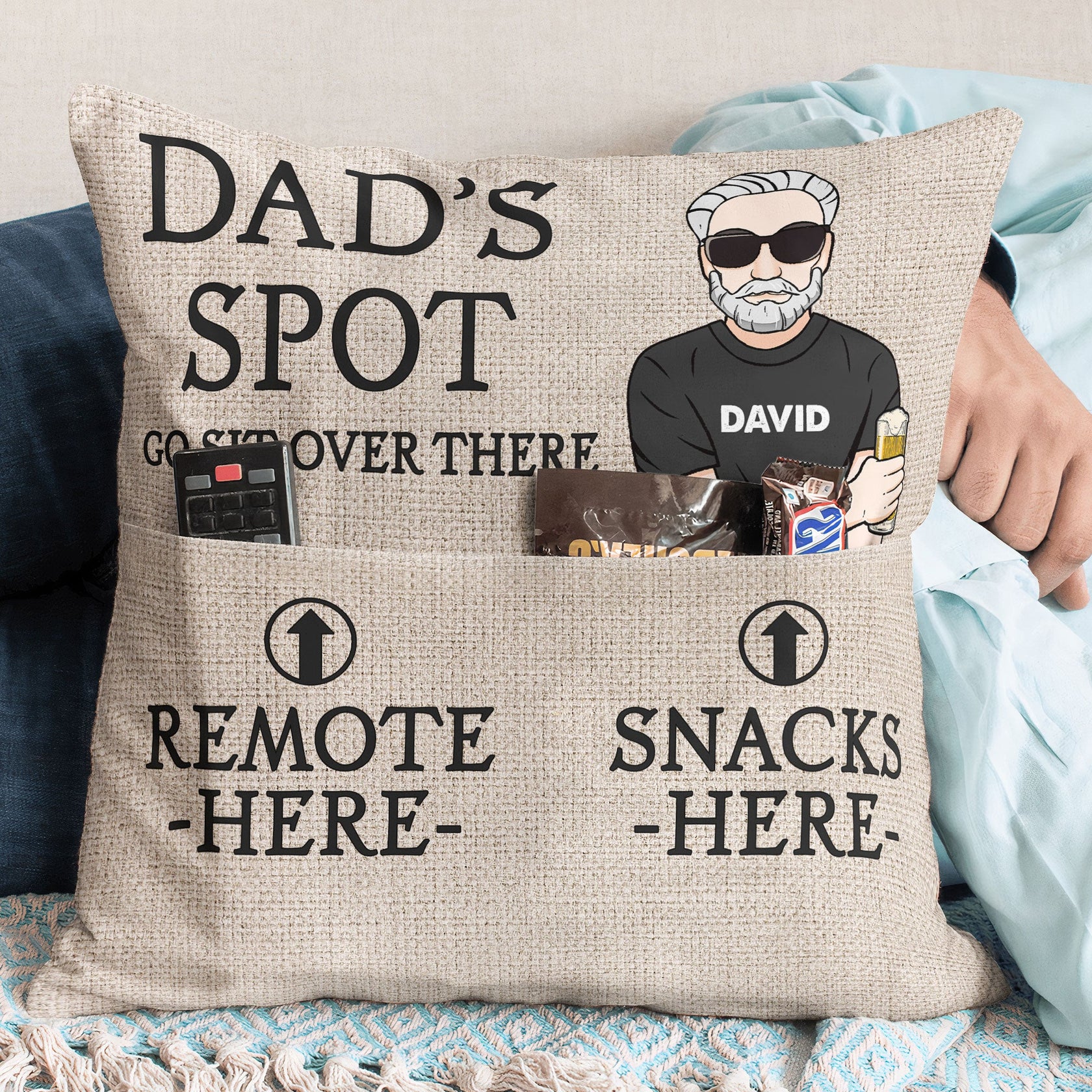 Father's Day Gifts, Dad's Spot - Personalized Pocket Pillow (Insert In ...
