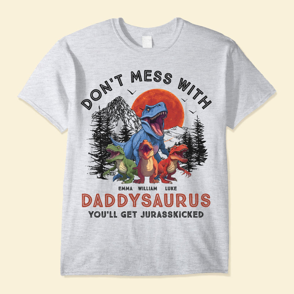 Daddysaurus Daddy Dinosaur T-Rex - Personalized Shirt – Macorner
