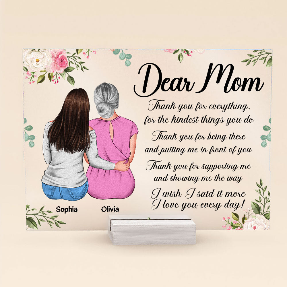 Dear Mom, Thank You - Personalized Acrylic Plaque – Macorner