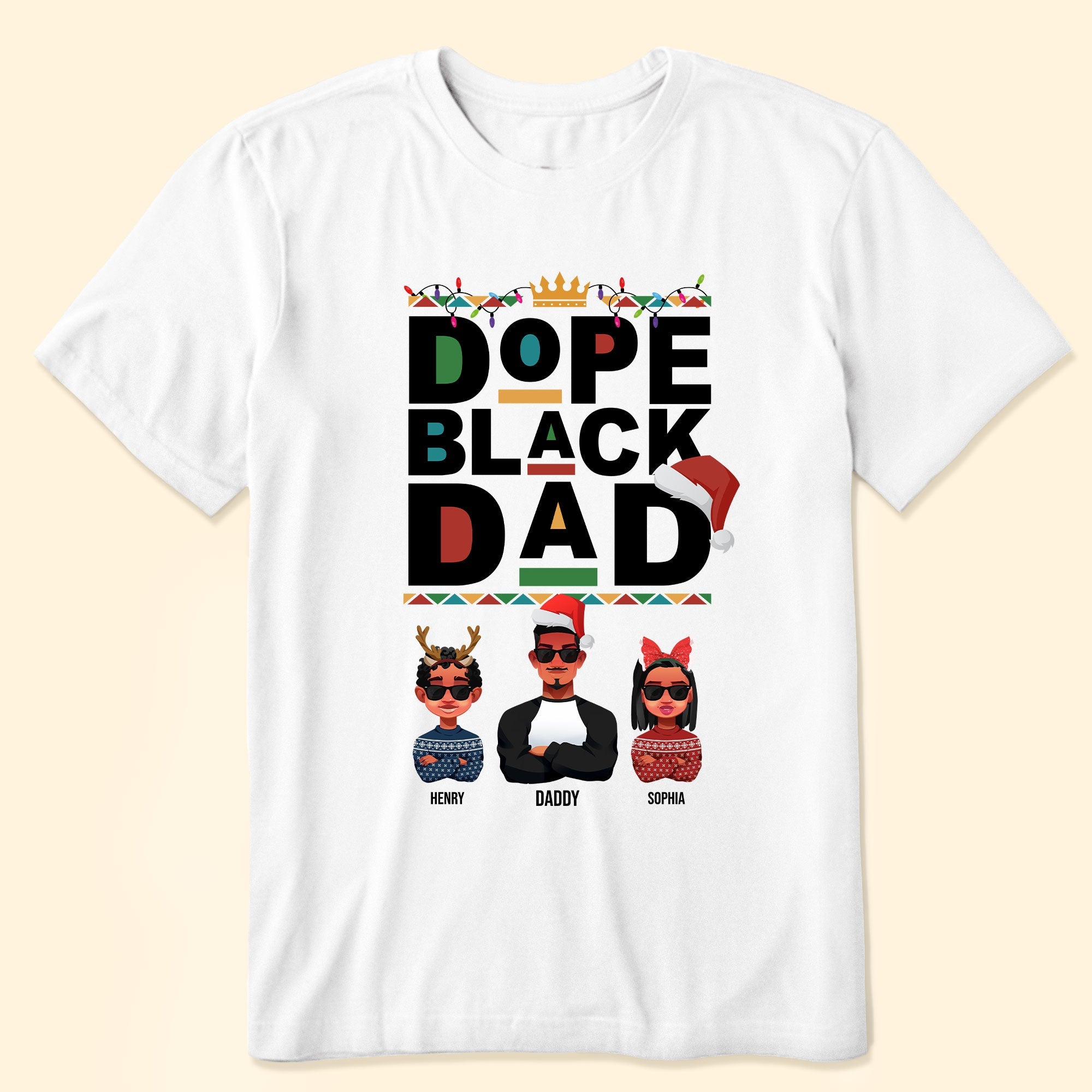 Dope Black Dad (Christmas Version) - Personalized Shirt – Macorner