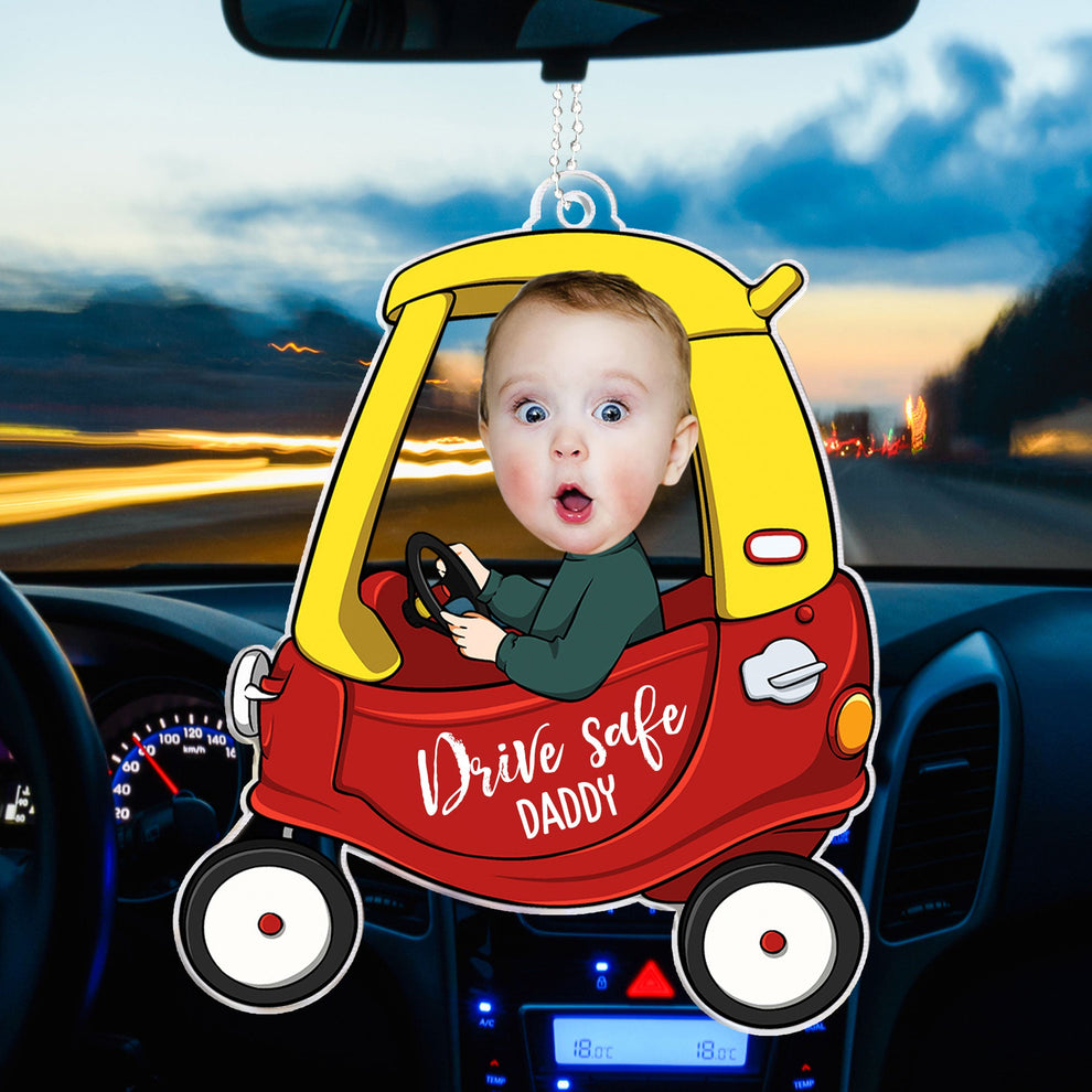 Drive Safe Daddy - Personalized Photo Rear View Mirror Accessory – Macorner