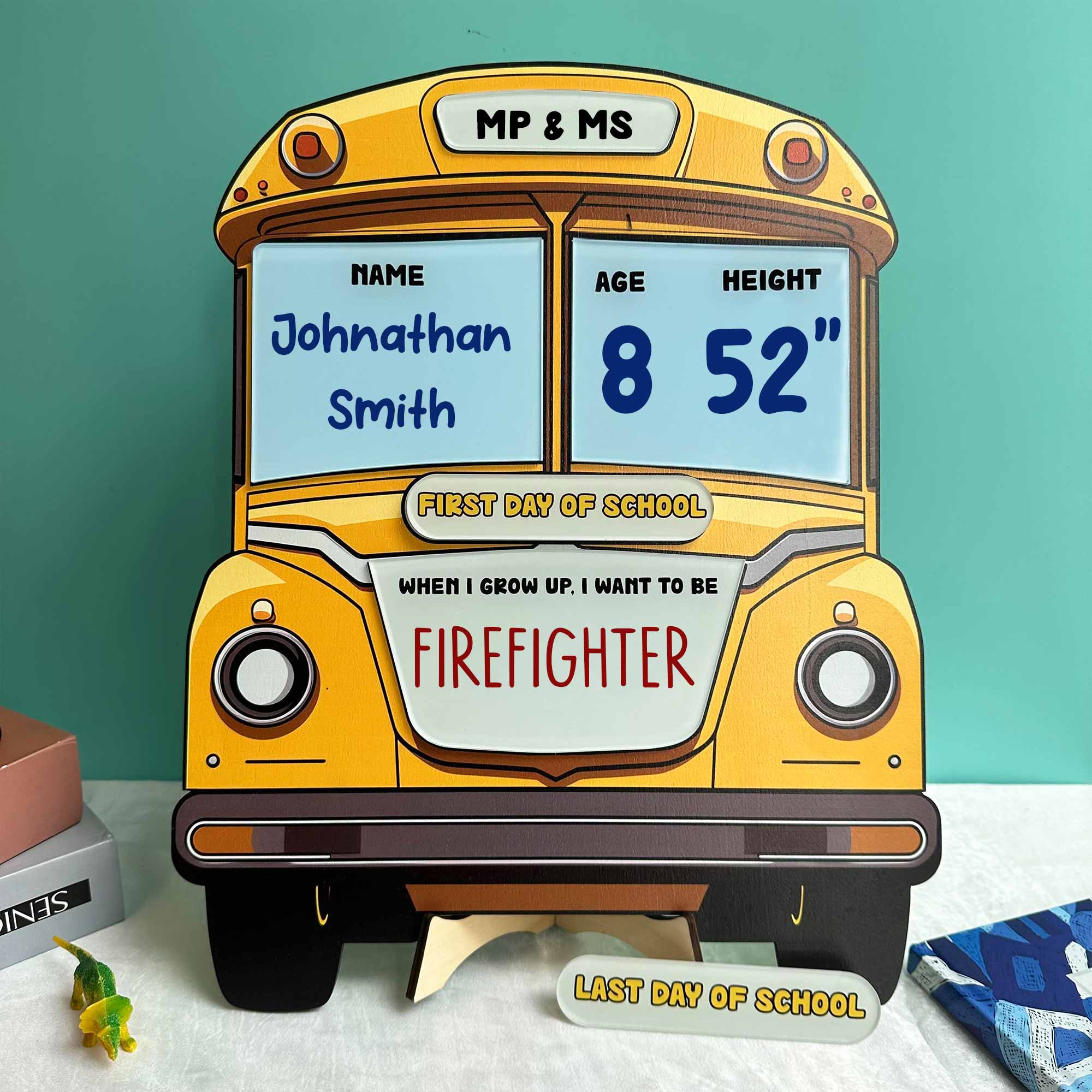 First Day Of School Bus - Personalized First Day of Kindergarten Sign ...