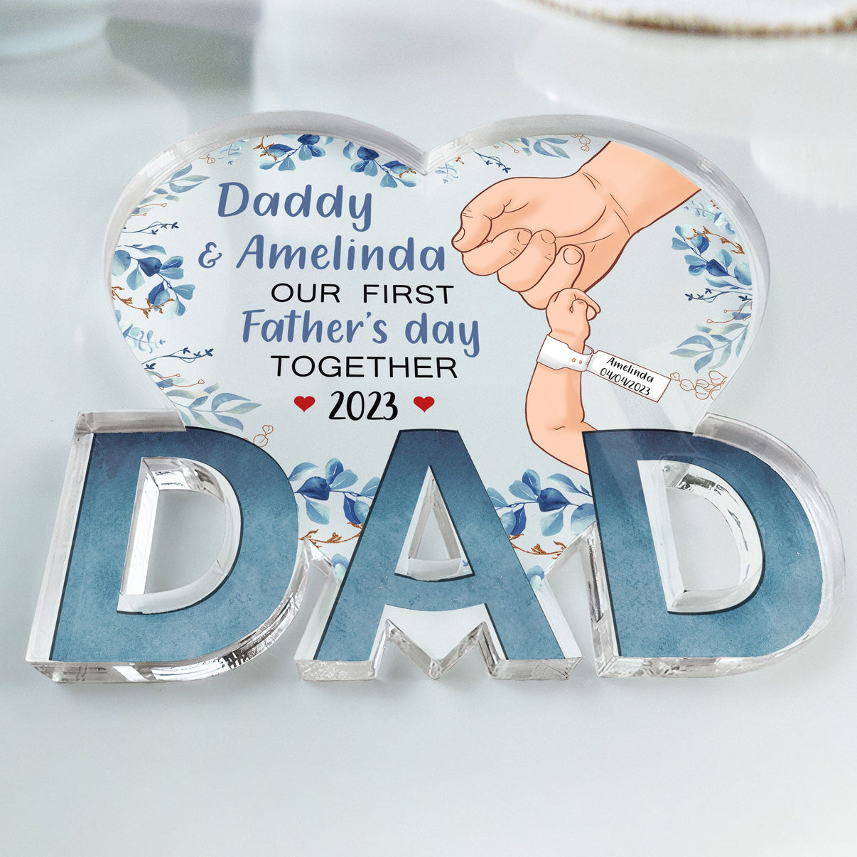 First Father's Day Together - Personalized Custom Dad-Shaped Acrylic ...