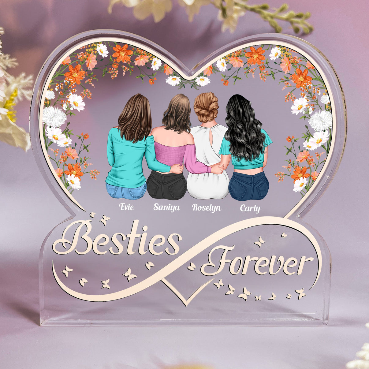 Friends Forever Infinity Friendship Gift - Personalized Acrylic Plaque ...