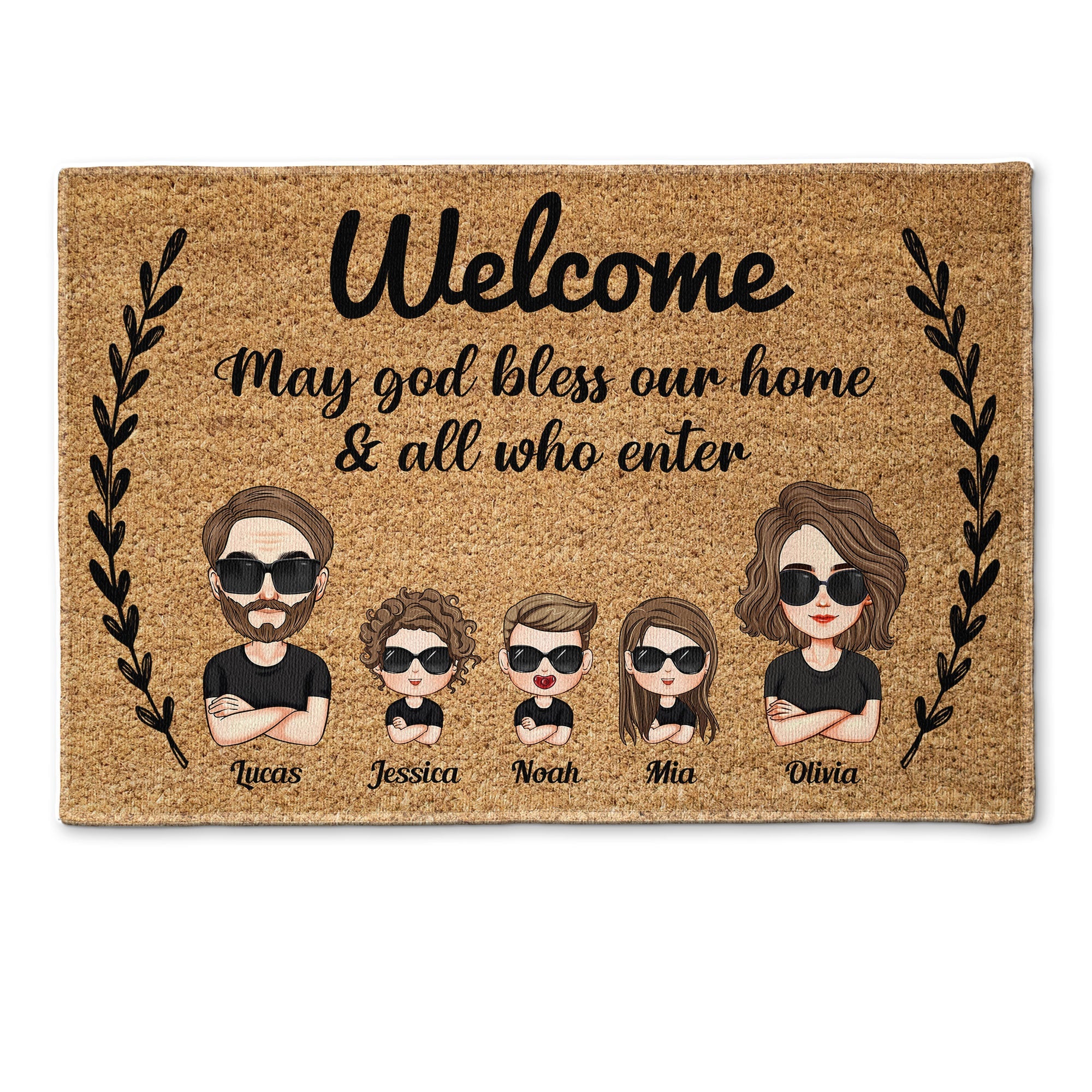 God Bless This Home And All Who Enter - Personalized Doormat – Macorner