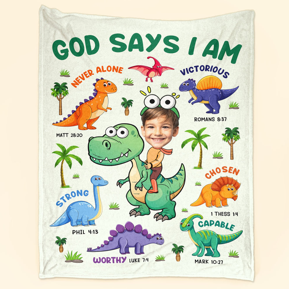 God Says I Am - Personalized Kid Photo Blanket – Macorner