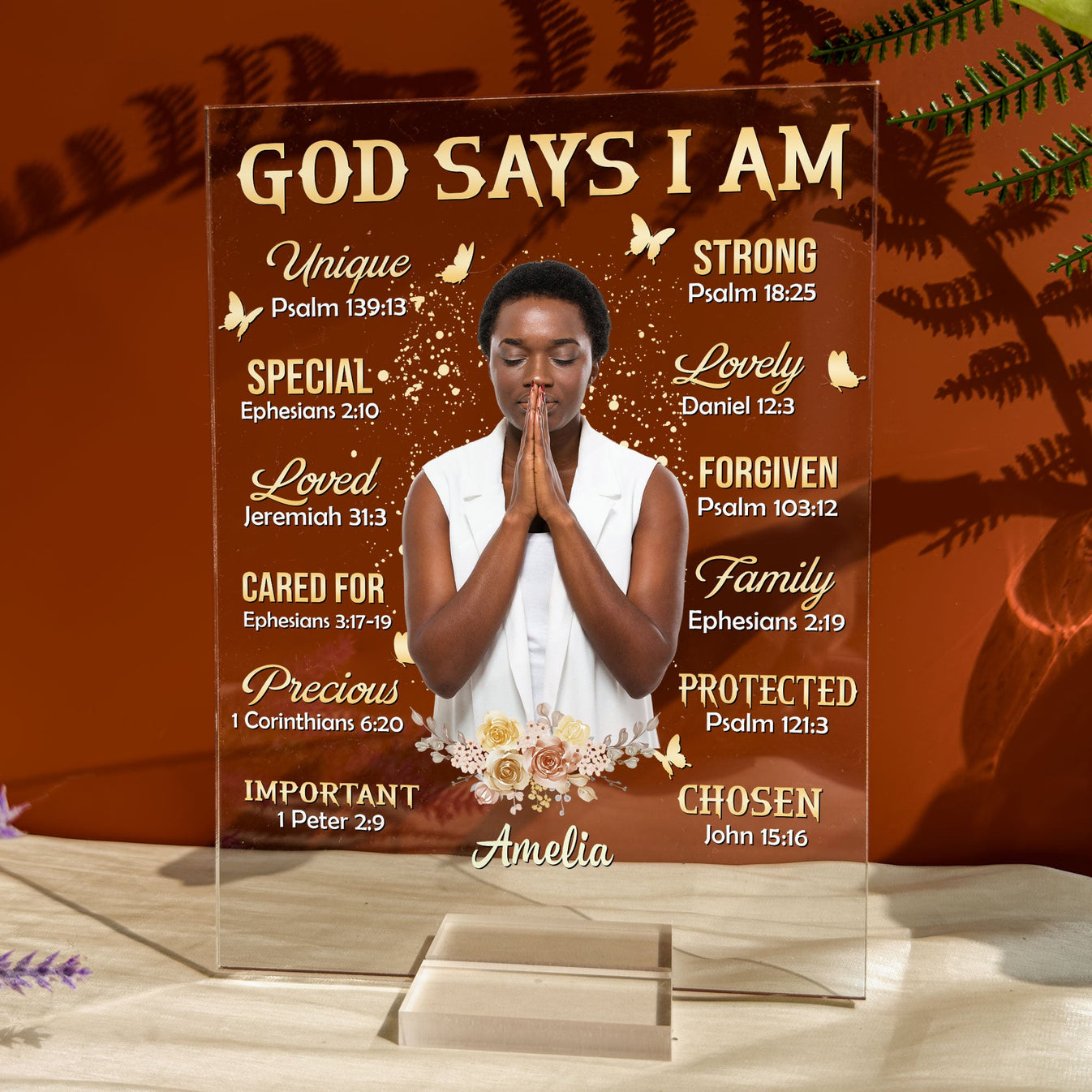 God Says I Am - Photo Version - Personalized Acrylic Plaque – Macorner