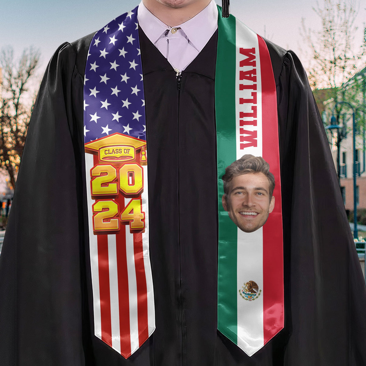 Graduation Flags - Personalized Photo Graduation Stole – Macorner