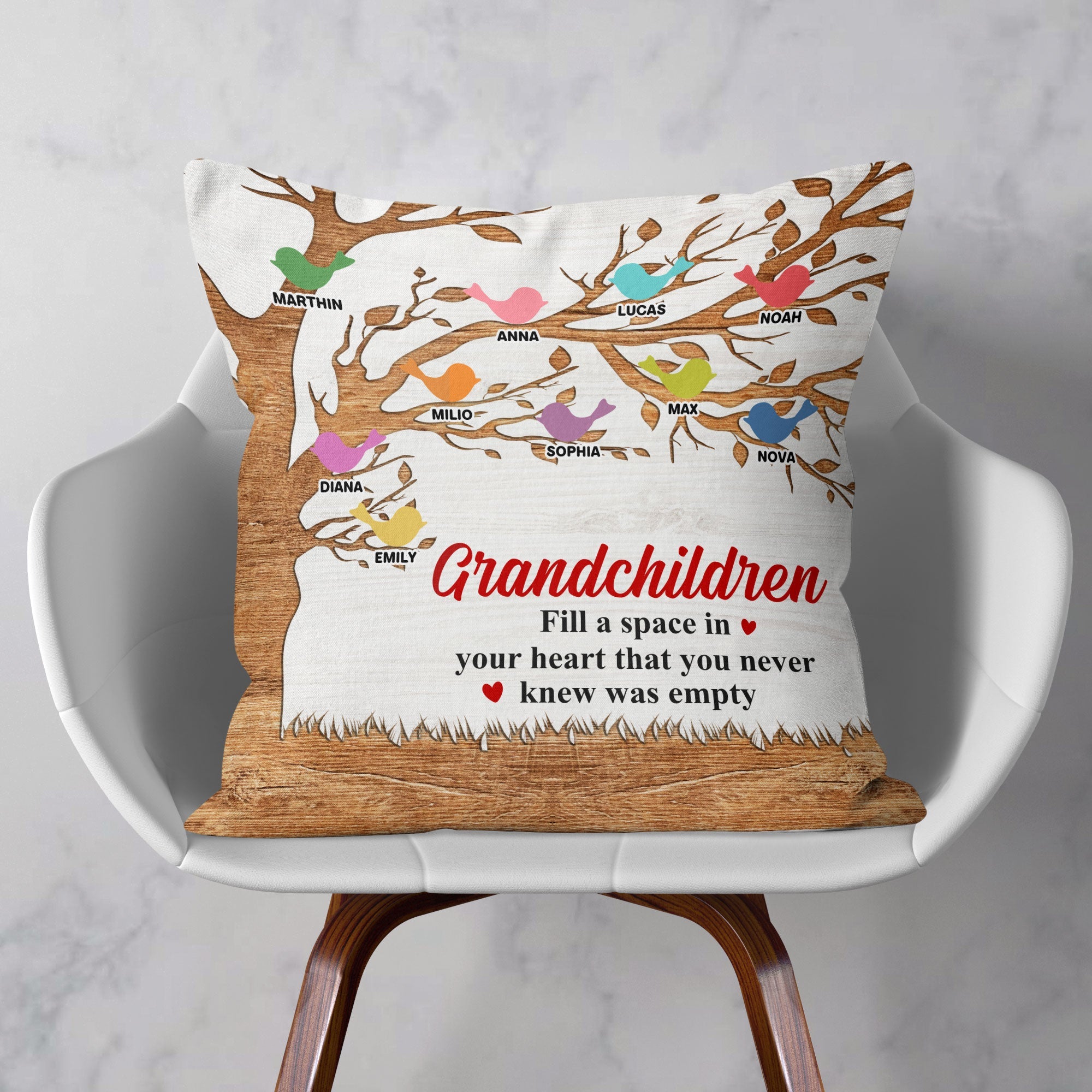 Grandchildren Fill A Space In Your Heart - Personalized Pillow (Insert ...