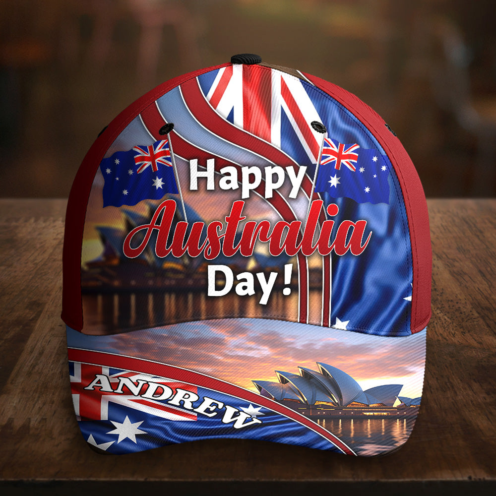 Happy Australia Day 26th January Custom Name - Personalized Classic Cap ...
